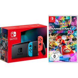 NINTENDO SWITCH Konsolen-Set "Switch Neon-Rot/Neon-Blau inkl. Mario Kart 8 Deluxe", bunt (neonrot, neonblau), B:23,9cm H:10,2cm T:1,39cm, Spielekonsolen