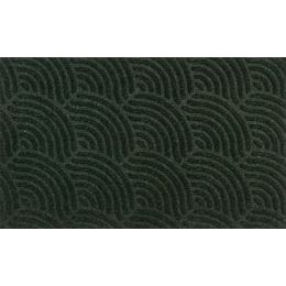 Fu&szlig;matte "Waves midnight green", gr&uuml;n, B:45cm H:8mm L:75cm, Polyester, wash+dry by Kleen-Tex, Teppiche, Fu&szlig;matte