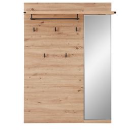 Pharao24.de Wandgarderobe Flurgarderobe in Wildeichefarben 5 Kleiderhaken