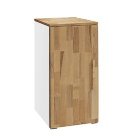 Pharao24.de Kommode Telefonschrank in Wei&szlig; und Kernbuchefarben