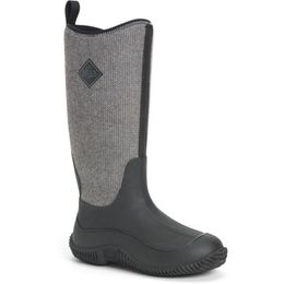 Muck Boots Hale Gummi Schwarz W/ Fuzzy Herringbone Wellington Stiefel