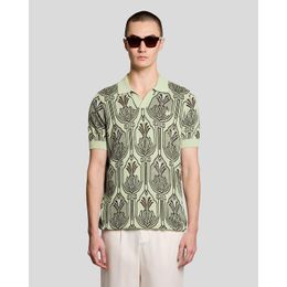 Lyle & Scott Botanischer Druck Strick-Polo-Shirt