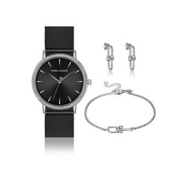 Quarzuhr MARC LAUDER "SMA9-1", schwarz, Armbanduhren, Damen, Quarzuhr