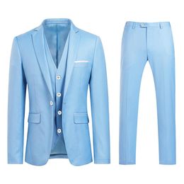Allthemen Stilvoller 3-teiliger hellblauer Slim Fit Anzug