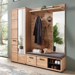Pharao24.de Flurm&ouml;bel Set Komplett Garderobe inklusive Sitzpolster 204 cm hoch (dreiteilig)