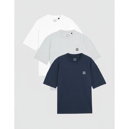 Lyle & Scott Lyle & Scott 3er-Pack Relaxed T-Shirts - Wei&szlig;/Grau