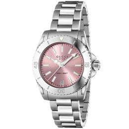 Gucci YA136401 Dive Rosa Zifferblatt Damenuhr