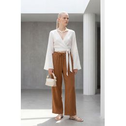 Elastische Bund gerade geschnittene Hose