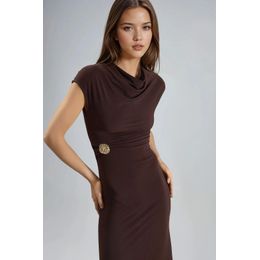 Midi-Kleid mit Stein-Akzent