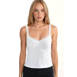 V-Ausschnitt Spitzen-Detail Tanktop