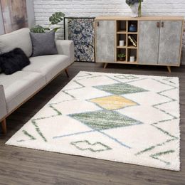 Hochflor-Teppich Carpet City "Pulpy 557", gr&uuml;n, B:80cm H:30mm L:300cm, Polypropylen (PP), Teppiche, besonders weich, Ethno Look, ideal f&uuml;r Wohnzimmer & Schlafzimmer