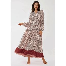 Bedrucktes Maxikleid mit Hemdkragen