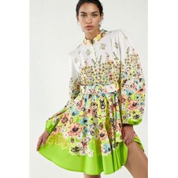 Bedrucktes Minim Kleid mit V-Ausschnitt