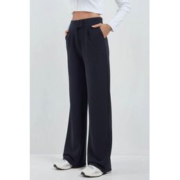 Hochtaillierte elastische Crepe Palazzo-Hose