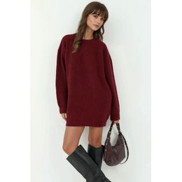 Strick-Minikleid mit Rundhalsausschnitt