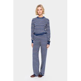 Saint Tropez Casual Hose Gerade Passform Titan/Gray Morn Mel Stripe blue white