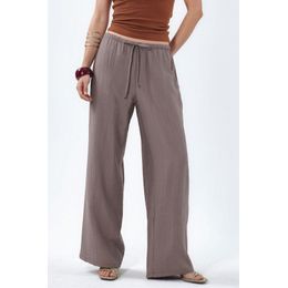 Damen weit geschnittene gewebte Hose