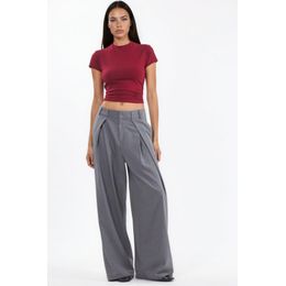 Hochtaillierte weite Palazzo-Hose