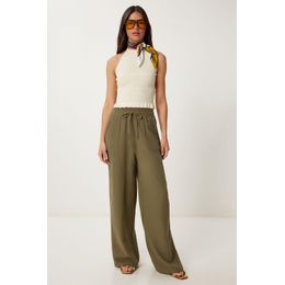 Weite Hosen mit Bindeg&uuml;rtel und Bindungsdetails