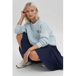 Komfort Sweatshirt mit gesticktem Tiermuster und erh&ouml;htem Rundhalsausschnitt