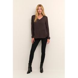 Kaffe Langarm-Bluse Regular fit Java brown