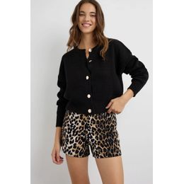 Strukturierter Knopf-Cardigan