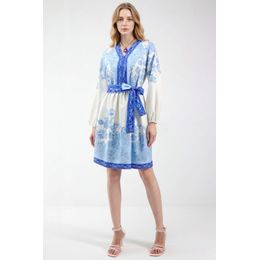 Mustered A-Linien Mini-Kleid