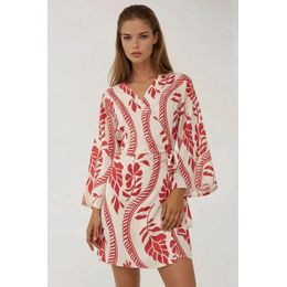 Blumen V-Ausschnitt Mini-Kleid