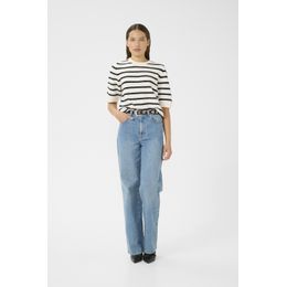 Gestuz Strickpullover Loose fit black offwhite