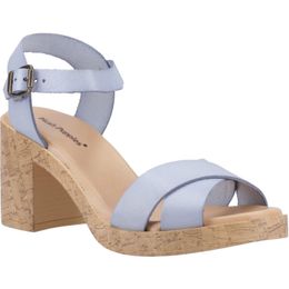 Hush Puppies Georgia Cork Damen Sandalen Aus Blauem Leder