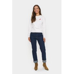 Saint Tropez Strickpullover Gerade Passform white