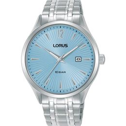 Quarzuhr Lorus, silber (gr&uuml;n, silberfarben), Armbanduhren, Herren, Quarzuhr, Armbanduhr, Herrenuhr, Edelstahlarmband, analog, Tag