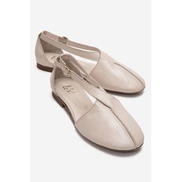 Fable Leder Ballerina mit Seitlichem Ausschnitt