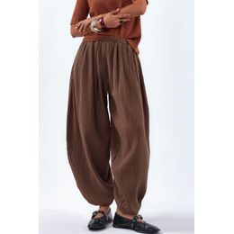Hosen mit weitem Bein und elastischem Bund