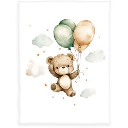 Babydecke Baby Best "Ballon Teddy", multicolour, B:75cm L:100cm, Polyester, Wohndecken, Babydecke, Perfekt zum Kuscheln &ndash; zuhause und unterwegs