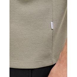 Jack & Jones PlusSize T-Shirt "JJEAUSTIN TEE SS NOOS PLS", Jungen, Gr. 4XL, beige (vetiver), Jersey, Obermaterial: 58% Polyester, 40% Baumwolle, 2% Elasthan, JACK & JONES PLUSSIZE, unifarben, Basic normal, Rundhals, Shirts T-Shirt, mit Rundhalsausschnitt