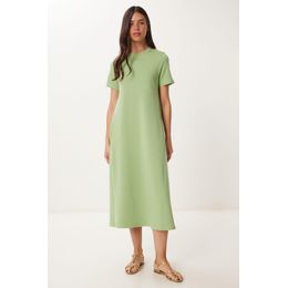 Midikleid mit kurzen &Auml;rmeln und Rundhalsausschnitt