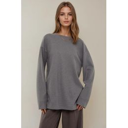 Crew-Neck-Waffelpullover