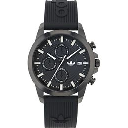Chronograph adidas originals "EXPRESSION TWO CHRONO", schwarz, Armbanduhren, Damen, Chronograph, Quarzuhr, Armbanduhr, Herrenuhr, Damenuhr, unisex, Silikonarmband