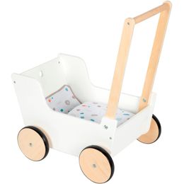 Puppenwagen Small Foot "Little Button", wei&szlig;, Puppenwagen, KinderB:33cm H:54cm T:46cm, Holz, Stoff, aus Holz, B:33cm H:54cm T:46cm