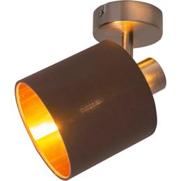 N&auml;ve N&Auml;VE Wandleuchte "Maron", braun, 1, &Oslash; 12cm H: 18,5cm, 1 Stk., Leuchten, E14 max. 40W, Leuchtmittel wechselbar, Material: Stahl, Textil, Wandleuchte