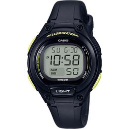 Chronograph, schwarz (schwarz, gelb), CASIO TIMELESS COLLECTION, Armbanduhren, Kinder, Chronograph, Quarzuhr,Armbanduhr,Digitaluhr,Geschenkidee,M&auml;dchen,Jungen,Geburtstag