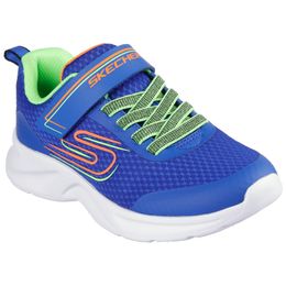 Slip-On Sneaker Skechers "DYNAMATIC", M&auml;dchen, Gr. 33, blau, Textil, kontrastfarbene Details, Schuhe, Freizeitsneaker, Schlupfschuh, mit Gummizug und Klettriemchen
