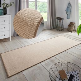 L&auml;ufer Hanse Home "Boucl&eacute;" Gr. 52, beige, B:80cm H:5mm L:150cm, Polypropylen (PP), Teppiche, L&auml;ufer, rutschfest, Sisal Optik, Teppich, K&uuml;che, Flur, schlicht, umkettelt