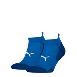 Sneakersocken Puma "Puma UNISEX SPORT CUSHIONED SNEAKER 2P", Herren, Gr. 35-38, blau (olympian blau), Materialmix, normal, Socken Sneakersocken, Gepolsterte Sohle, niedriger Schnitt