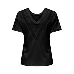 Kurzarmshirt Only "ONLSIGRID S/S O-NECK TOP JRS", Damen, Gr. L (40), schwarz, Jersey, Obermaterial: 50% Baumwolle, 50% Modal, unifarben, Rundhals, Shirts