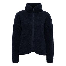 Sweatjacke oxmo "Pl&uuml;schjacke OXTonje", Damen, Gr. L, blau (total eclipse), Obermaterial: 100% Polyester PES., Jacken Sweatjacke