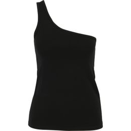 Muskelshirt Brandit "Brandit Brandit Abbey Bandeau Top one strap", Damen, Gr. 4XL, schwarz, 95% Baumwolle, 5% Elasthan, unifarben, skinny fit, Carmenausschnitt, Shirts