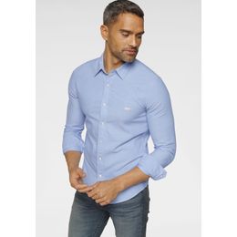 Levi's Jeanshemd LEVI'S "BATTERY HM SHIRT SLIM", Herren, Gr. M, N-Gr, blau (hellblau), Denim/Jeans, Obermaterial: 100% Baumwolle, unifarben mit Farbeins&auml;tzen, slim fit, Hemden Jeanshemd, mit Logobadge