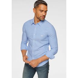 Levi's Jeanshemd LEVI'S "BATTERY HM SHIRT SLIM", Herren, Gr. M, N-Gr, blau (hellblau), Denim/Jeans, Obermaterial: 100% Baumwolle, unifarben mit Farbeins&auml;tzen, slim fit, Hemden Jeanshemd, mit Logobadge